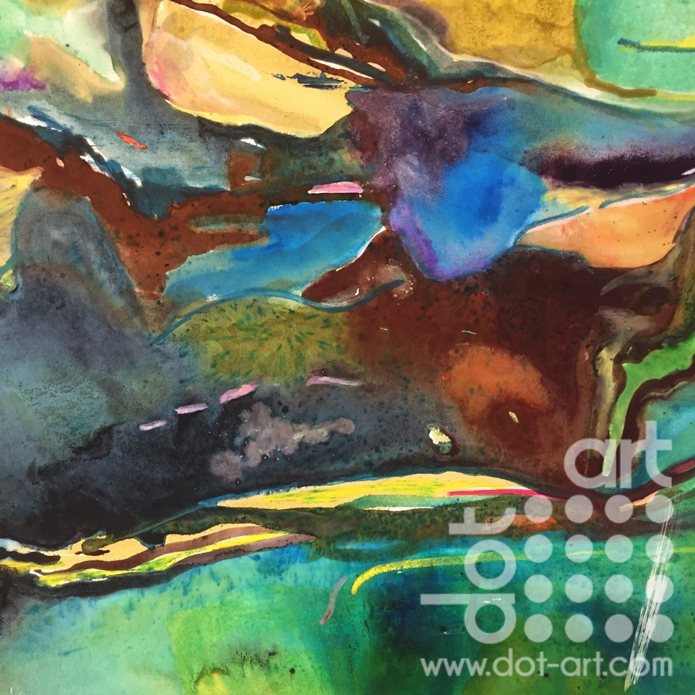 Copper colours Ink and Watercolour 50x50 £250 • dot-art