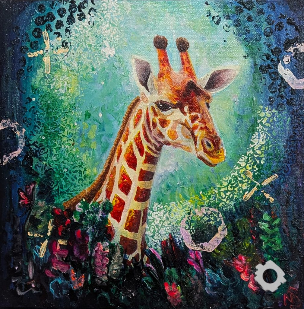 Giraffe in Jungle • dot-art