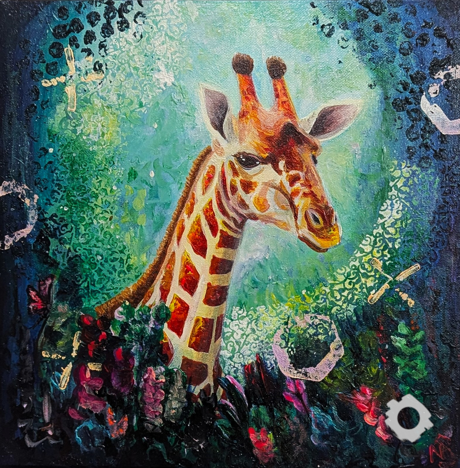 Giraffe in Jungle • dot-art