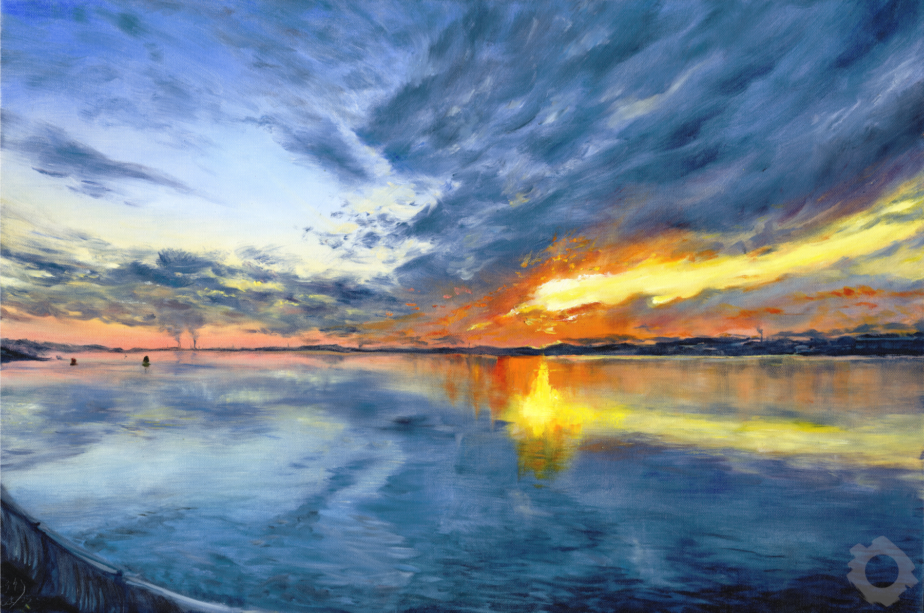 Mersey River Mersey Sky-Blue • dot-art